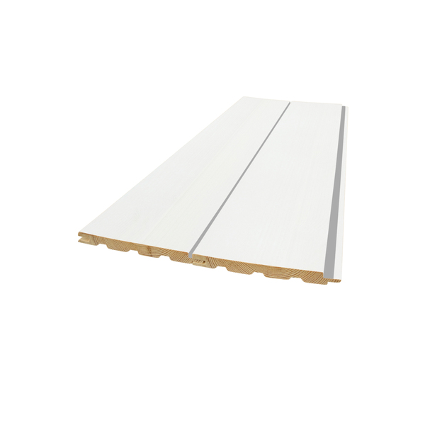 Sprekkpanel furu 14x120x2390 grunnet hvit - Gausdal Landhandleri AS