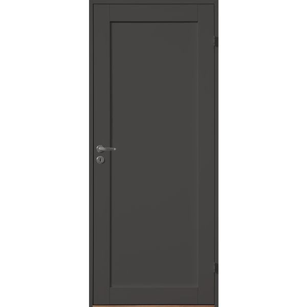 Dørblad Line 1 speil dempet sort 90x210 - Gausdal Landhandleri AS