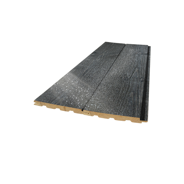 Sprekkpanel furu 14x120 beis urban røff sort med glitter - Gausdal ...